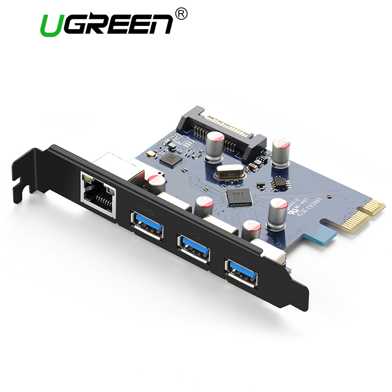 Ugreen PCI-E PCI E Riser Card 1X 16X USB 3.0 HUB Gigabit Ethernet ...