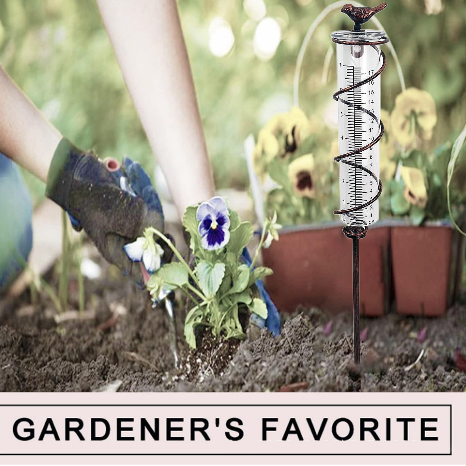 vbj67 Rain Gauge for Garden Easy-to-read Rainfall Measurement Device ...