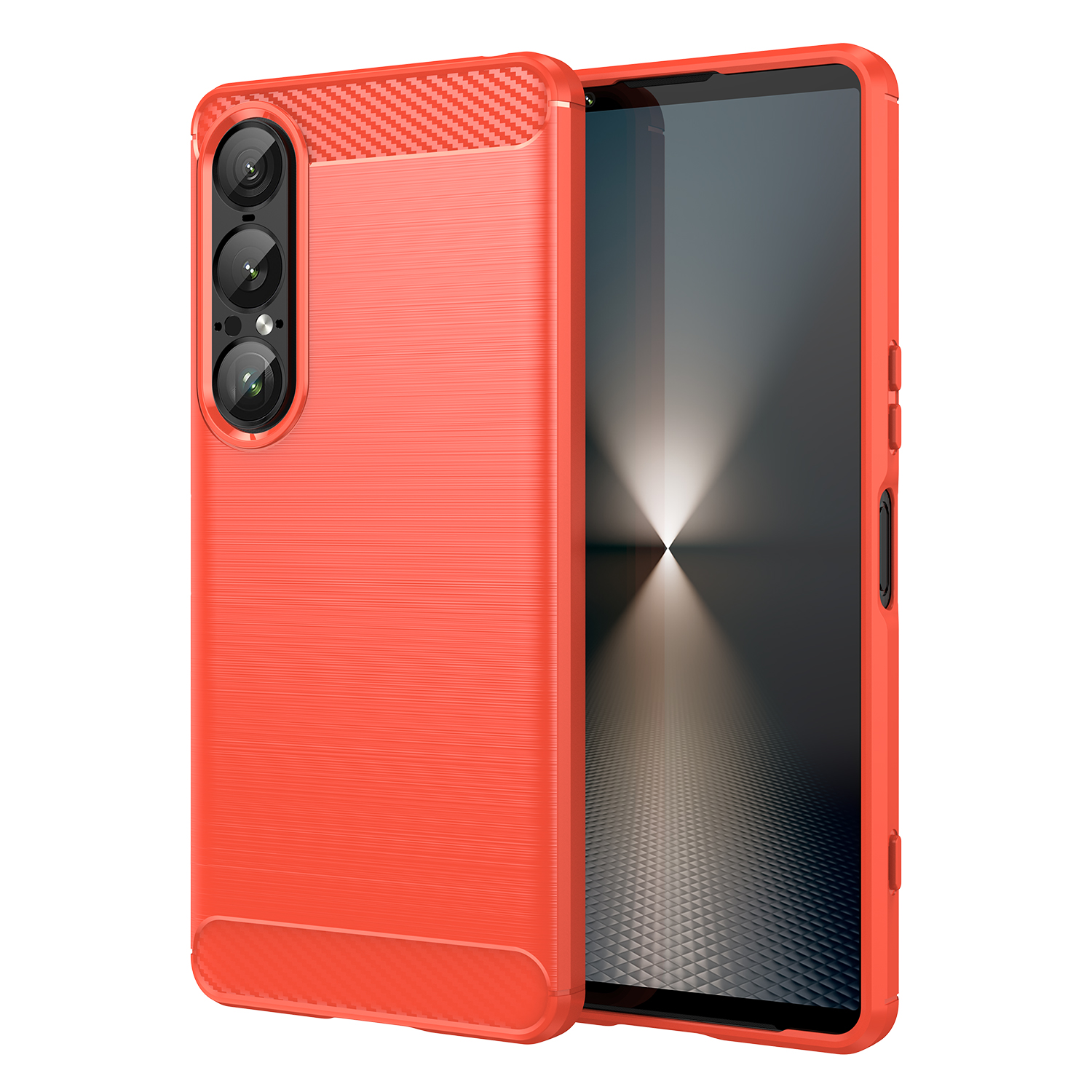 Sony Xperia 1 VII Phone Case,Flexible TPU Bumper with Brushed Carbon ...