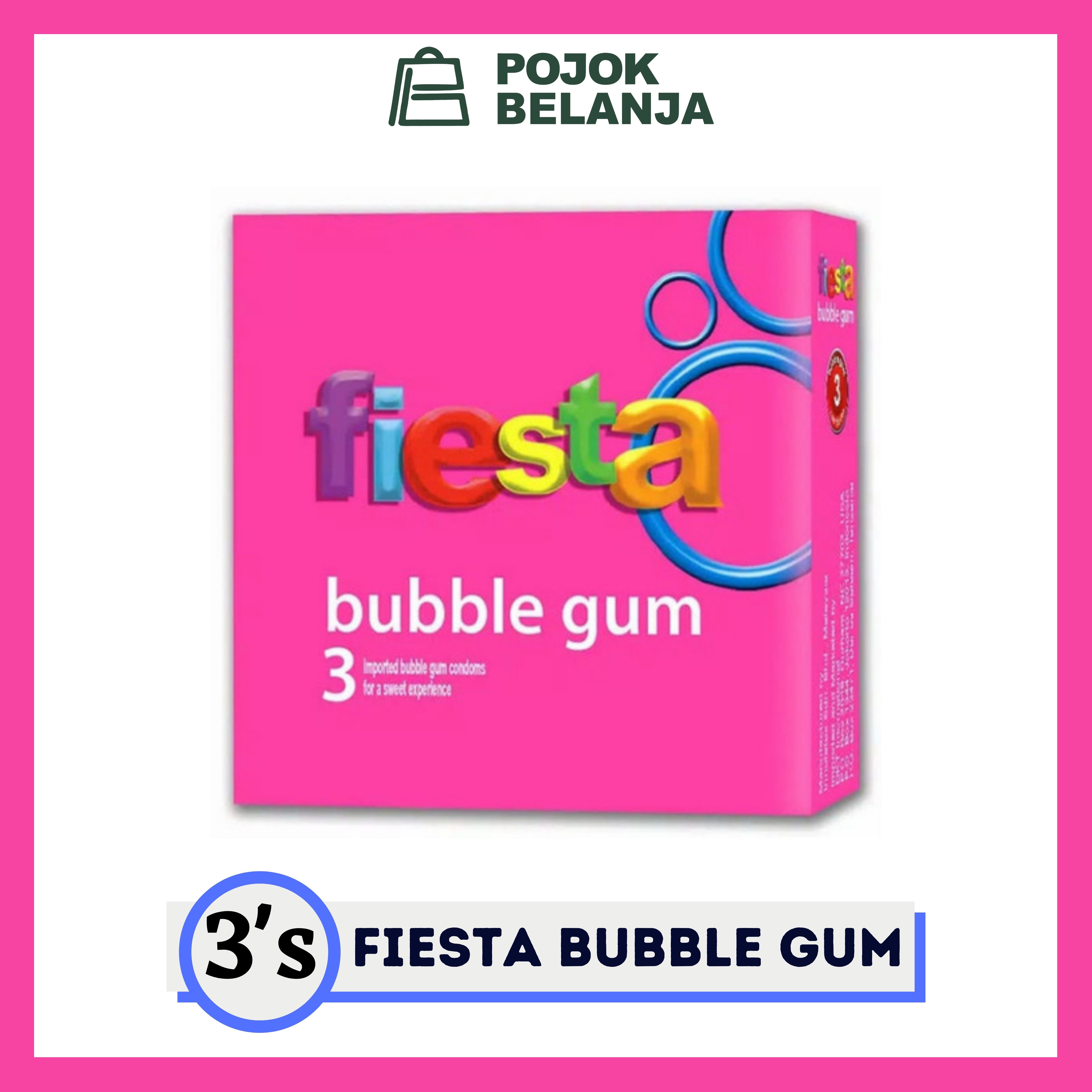 Kondom Fiesta Bubble Gum Isi 3 Buah Kontrasepsi Sehat KB Pria Wanita ...