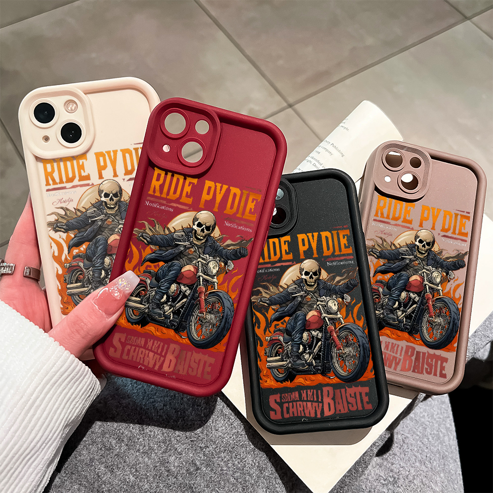 ZCSIBORUI for Redmi 14C Back Cover Motorcycle Skulls Pattern Soft ...