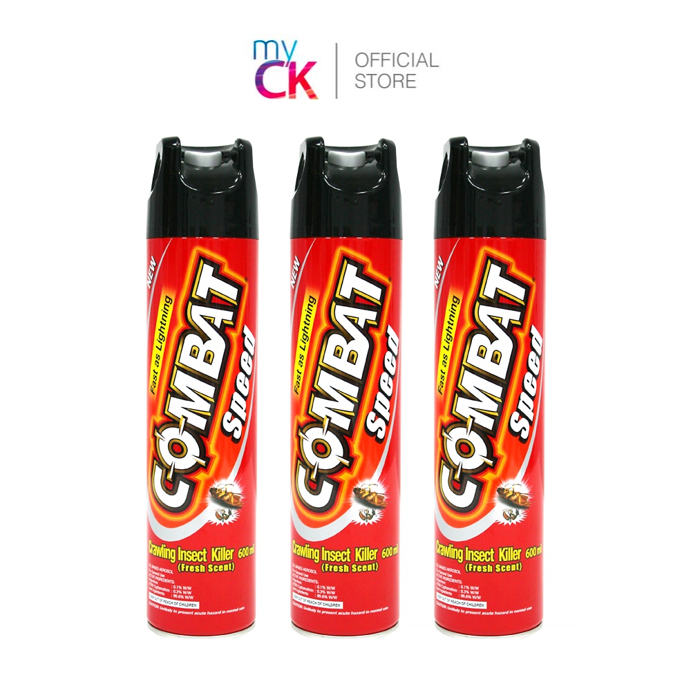 (Bundle of 3) Combat Crawling Insect Killer Aerosol Fresh Scent 600ml ...