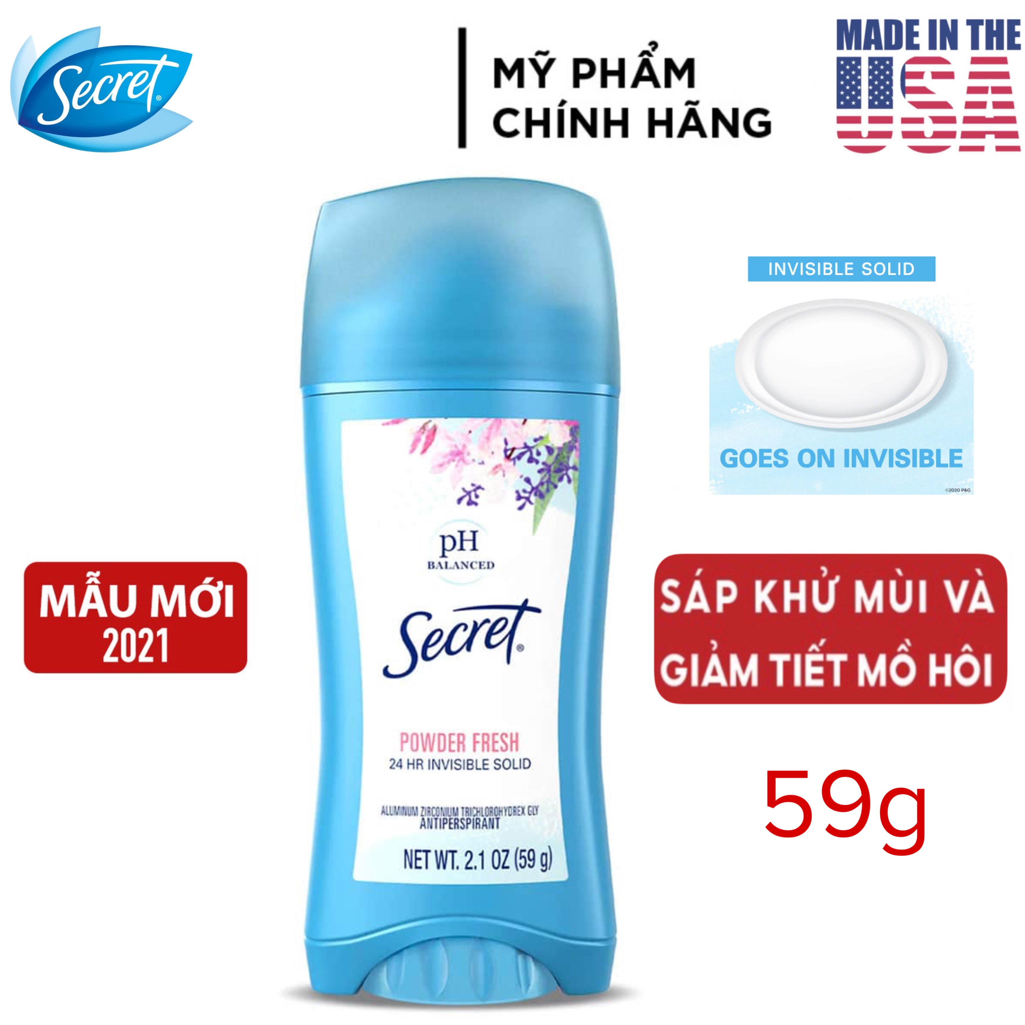 [HCM]Lăn khử mùi dạng sáp Secret PH Balanced Powder Fresh Invisible ...