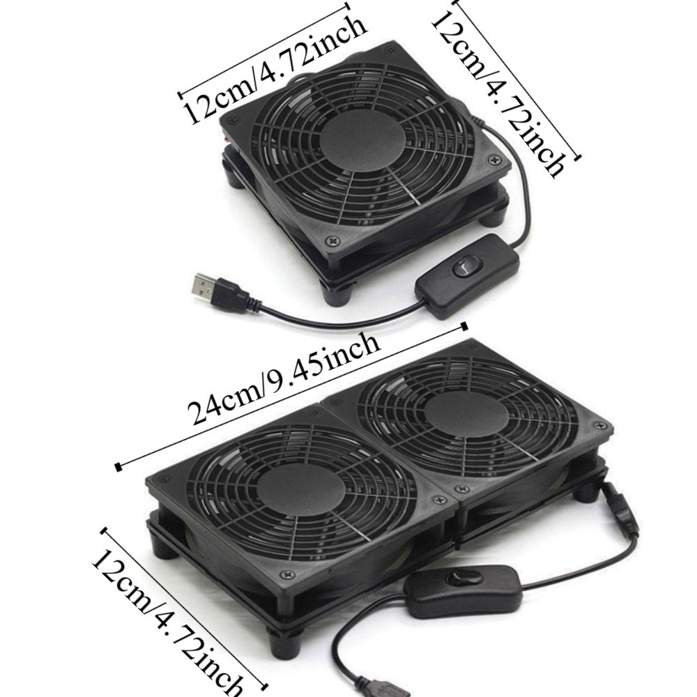 Black DC 5V Router Cooling Fan Protective Net with Switch Router ...
