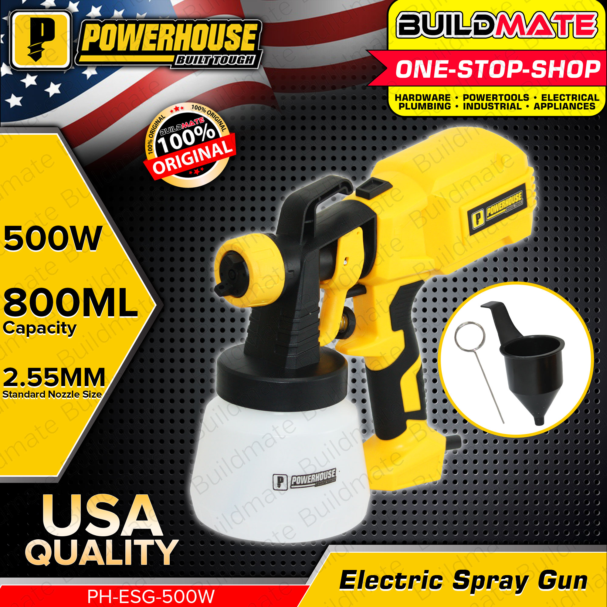 POWERHOUSE HVLP Handheld Portable Electric Sprayer Paint Spray Gun 500W ...