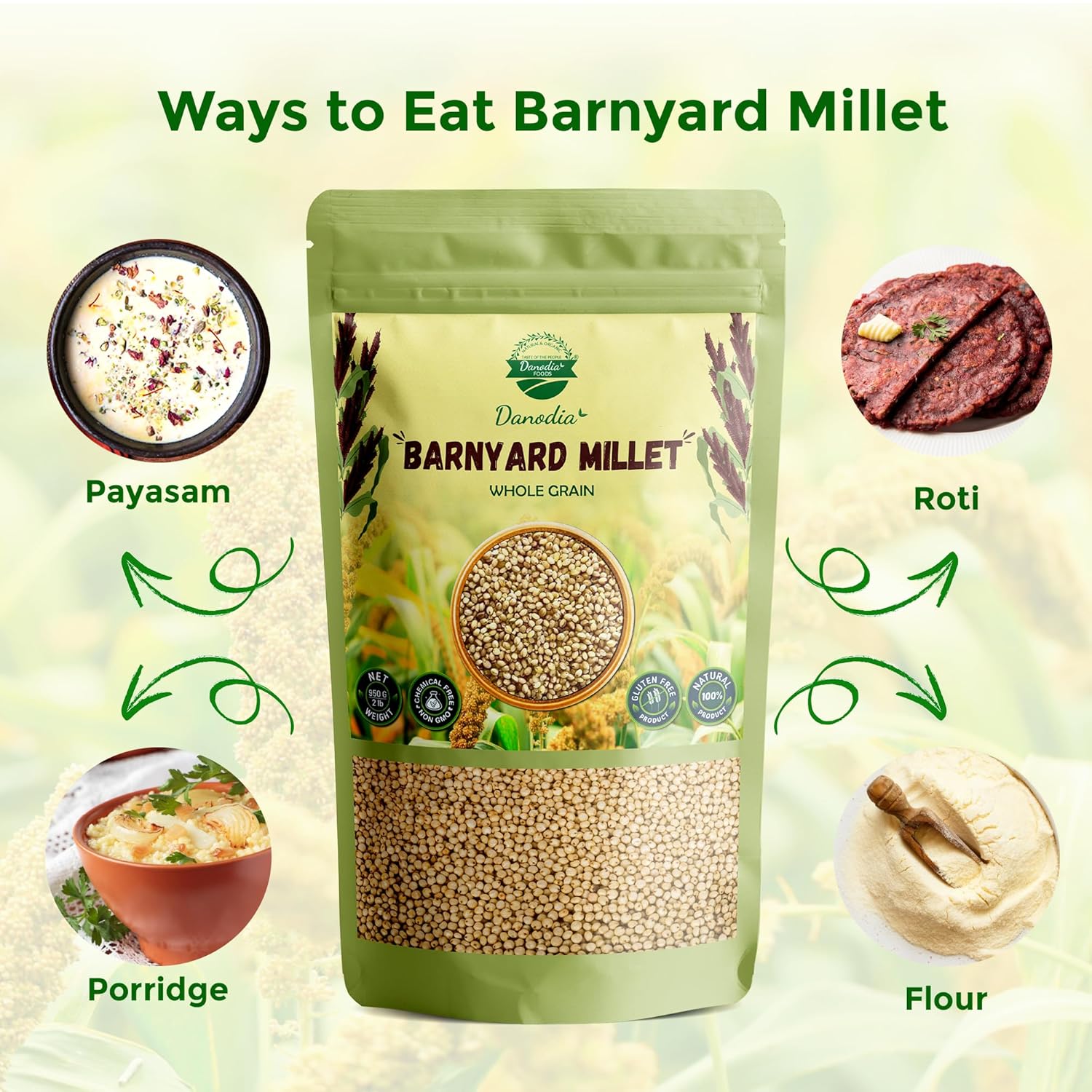 Danodia Foods Barnyard Millet (950g) 2 lbs | Rich in Protein, Fiber ...