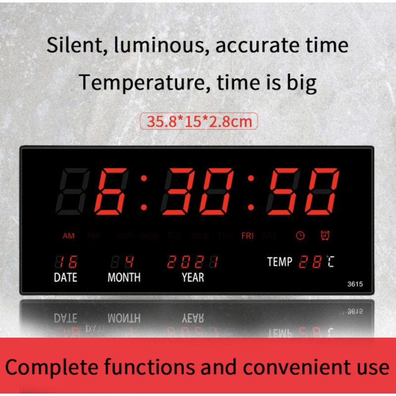 15inches Large Digital Display LED Wall Clock | Lazada PH