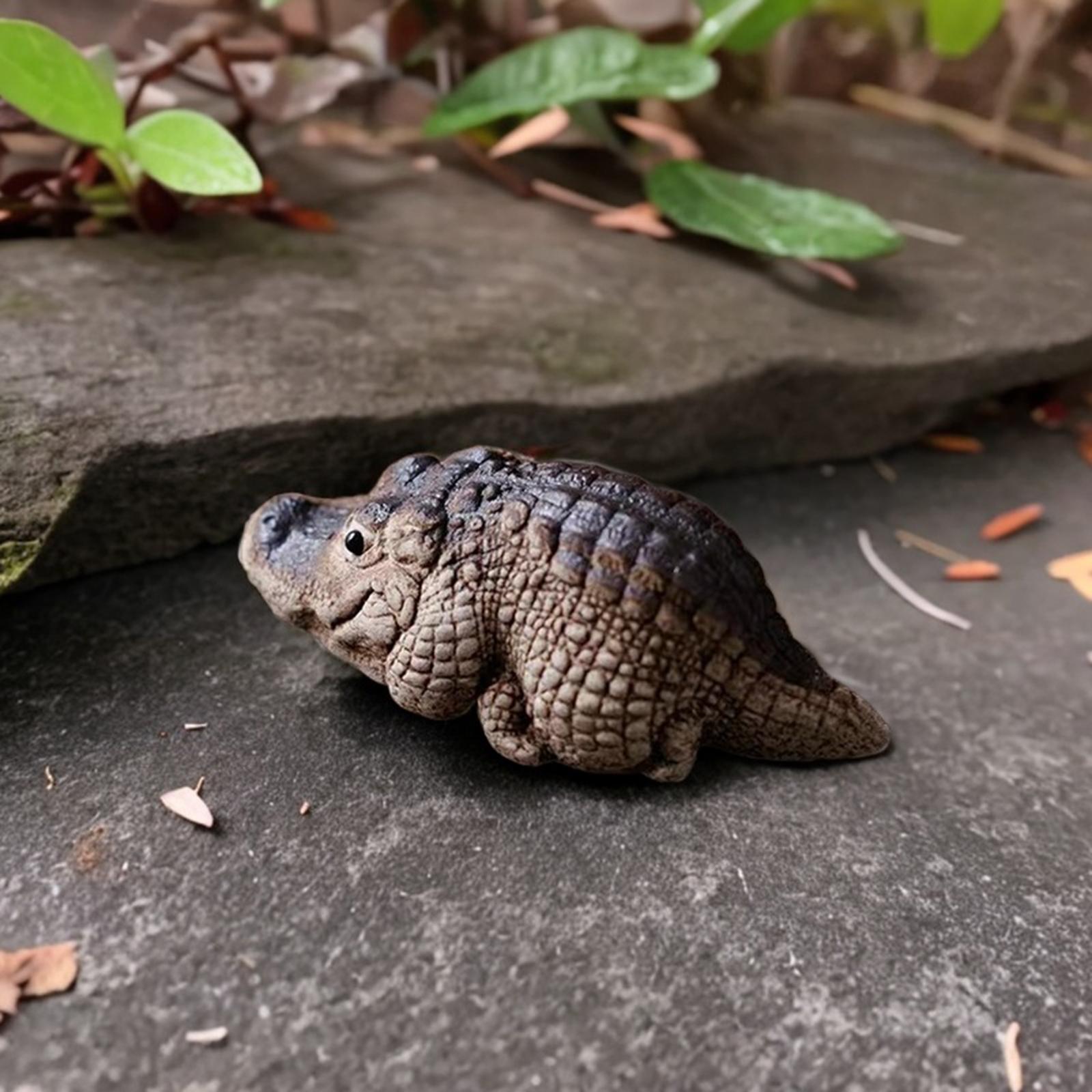 tishita Clay Alligator Crocodile Mini Tea Pet Figurine for Tea Room ...