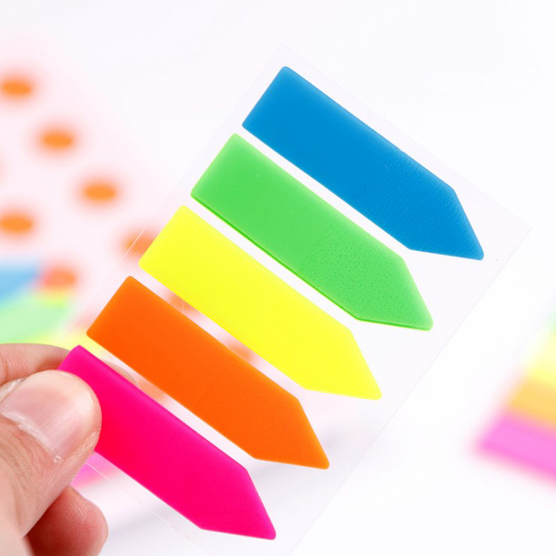 100 Sheets Arrow Shape Fluorescent paper Self Adhesive Memo Pad Sticky ...