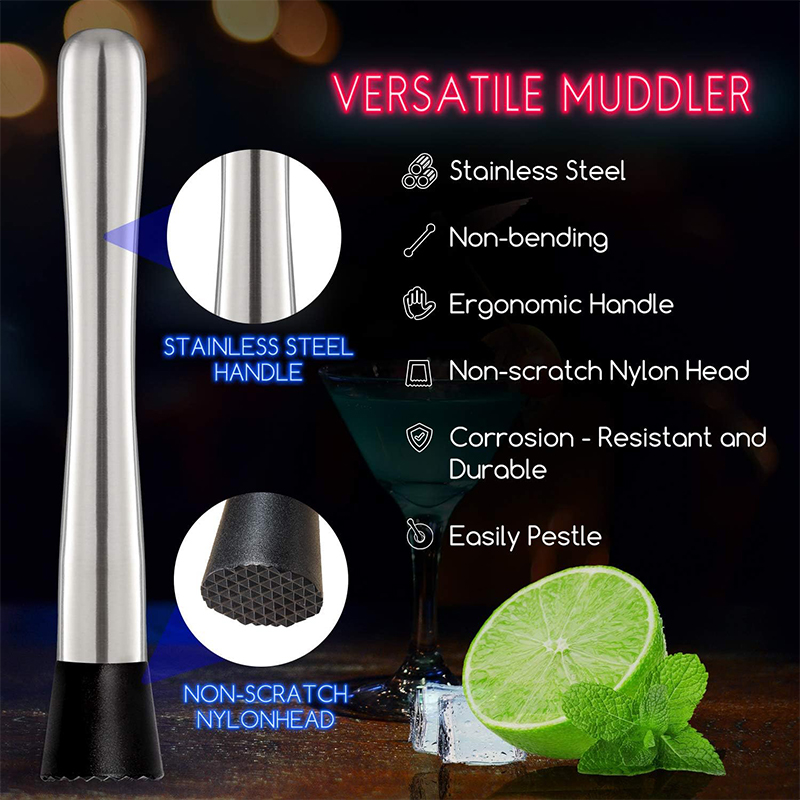 【Lowest Prices Online】 LMETJMA 10 Inch Stainless Steel Muddler and ...