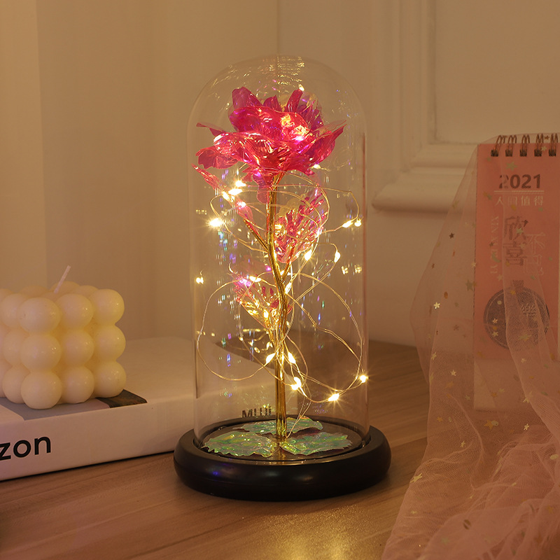 Valentines Day Gift for Girlfriend Eternal Rose LED Foil Flower In ...