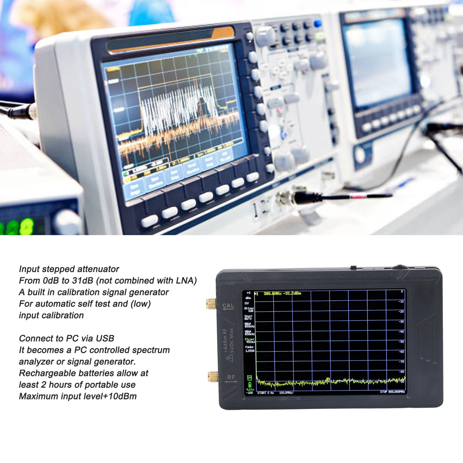 Frequency Analyzer Handheld 100KHZ To 5.3GHZ Spectrum Frequency ...