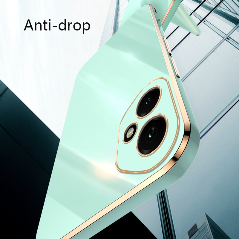 Biruiqu for Honor 400 Back Cover Luxury 6D Plating Frame Shiny Bling ...