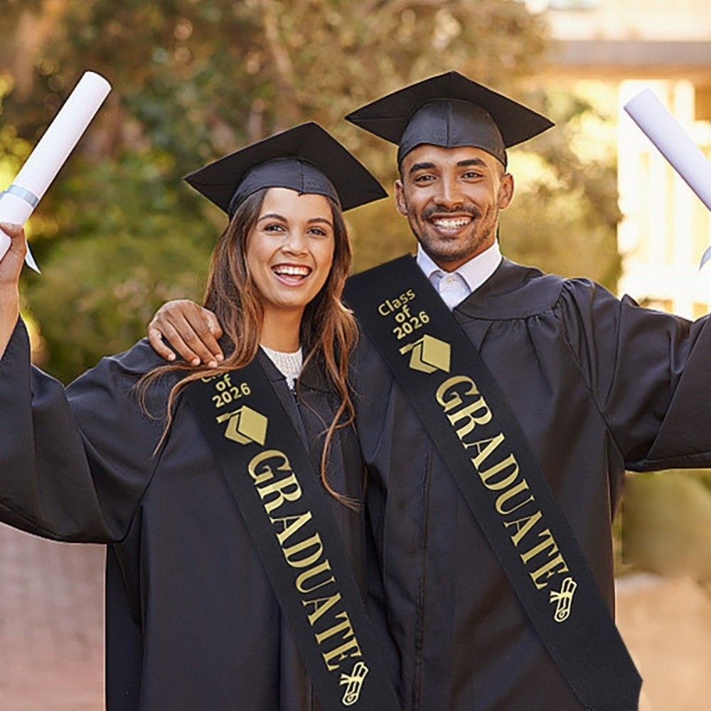 Creative Class of 2026 2026 Graduation Sash Black White Glitter ...