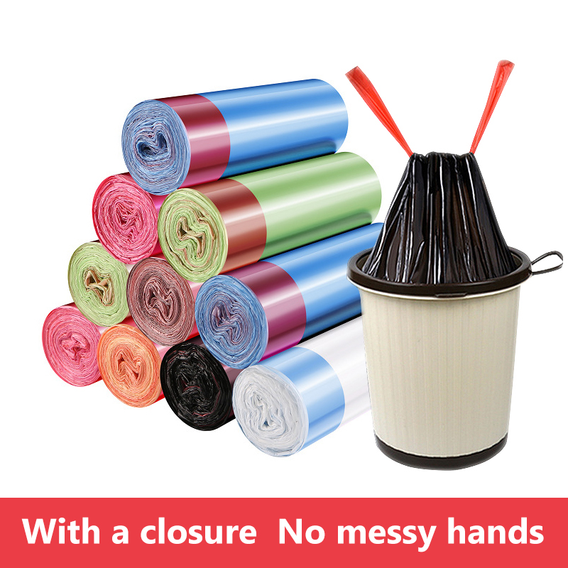 5 Rolls Garbage Bag(15PCS/Roll) Drawstring Trash Bag isposable Garbage ...