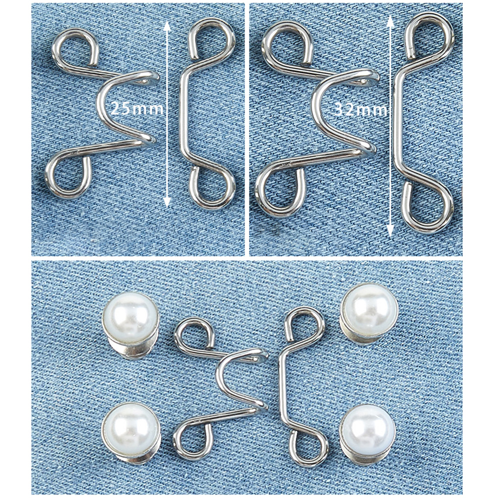 Waist Tightener Clip S-25mm/L-32mm Adjustable Metal Button for Pants ...