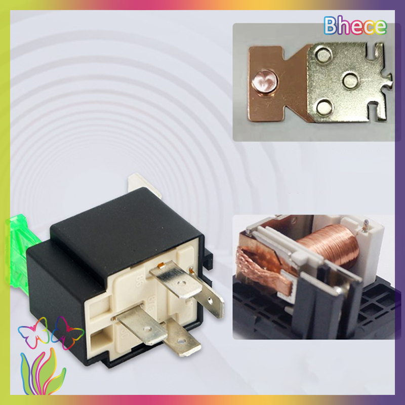 Bhece รีเลย์แบบฟิวส์รถยนต์4ขา12V DC 1ชิ้น30A ปกติเปิดผ่อนคลาย30A ฟิวส์ ...