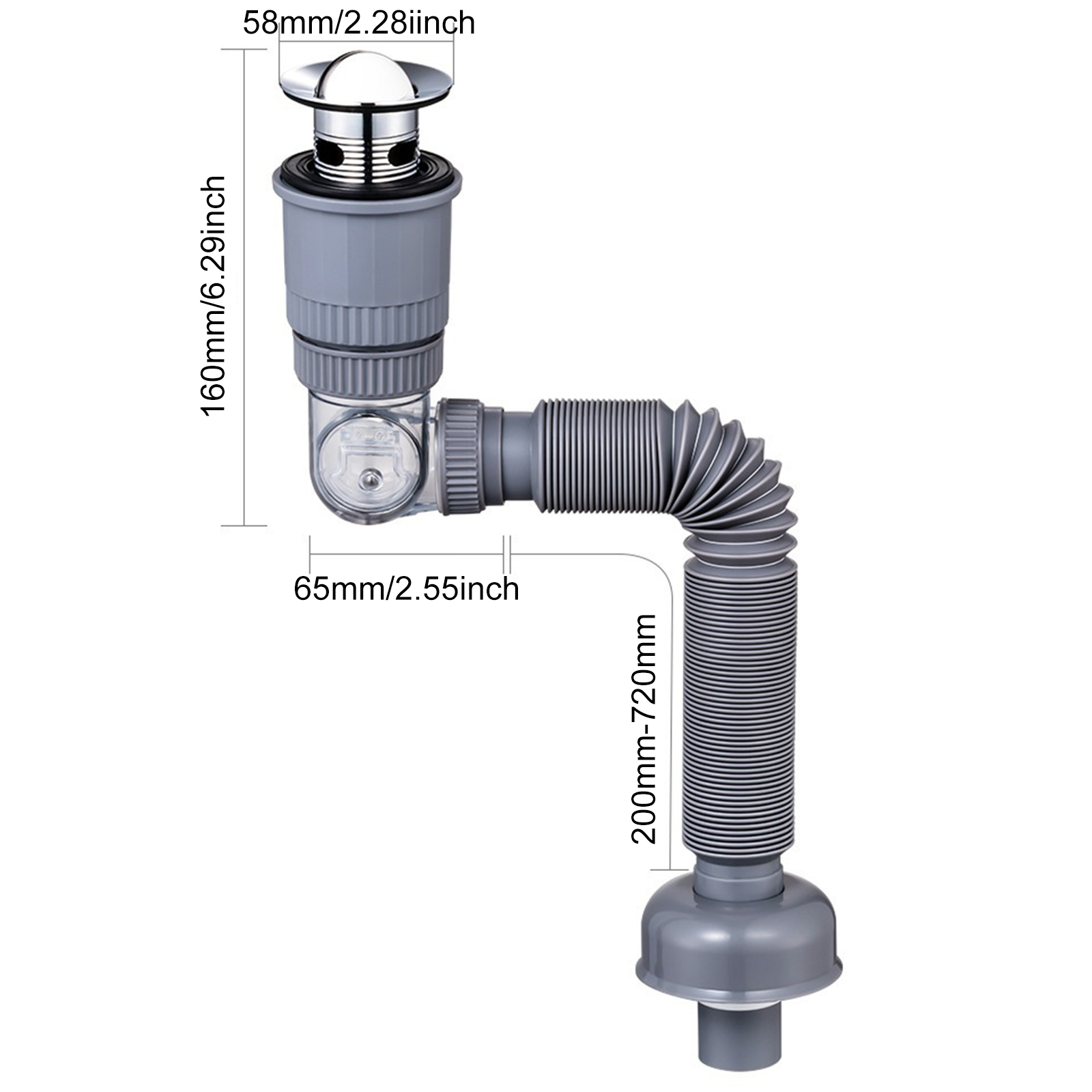 KESOL 360 Degrees Universal Sink Vertical Type With Overflow Pipe Kit ...