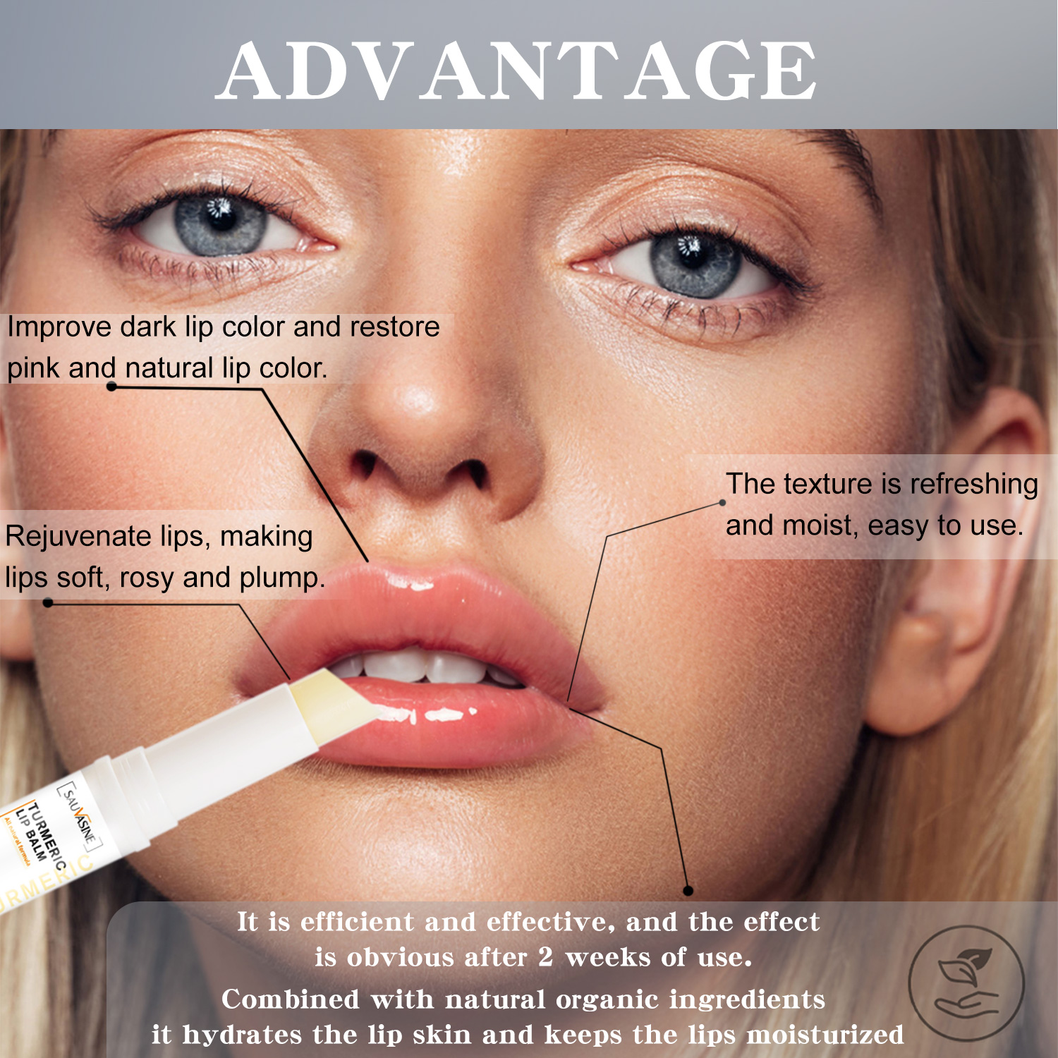 Turmeric Lip Balm Brighten lip color Moisturize lips remove dead skin ...