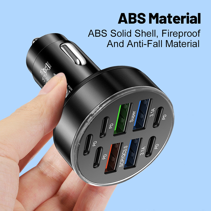 10-Ports USB Type-C Car Phone Charger For Truck Vehicles USB-C Fast ...