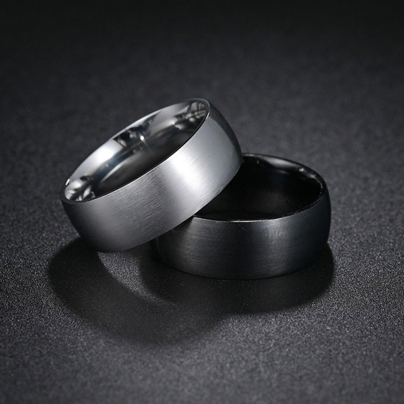 New simple scenery surface circular arc titanium steel ring tide men ...
