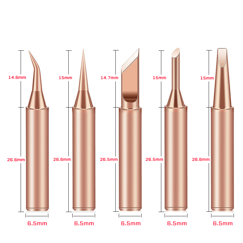 5/10pcs Electric Soldering Non-Magnetic Pure Copper Soldering Tip Tool ...