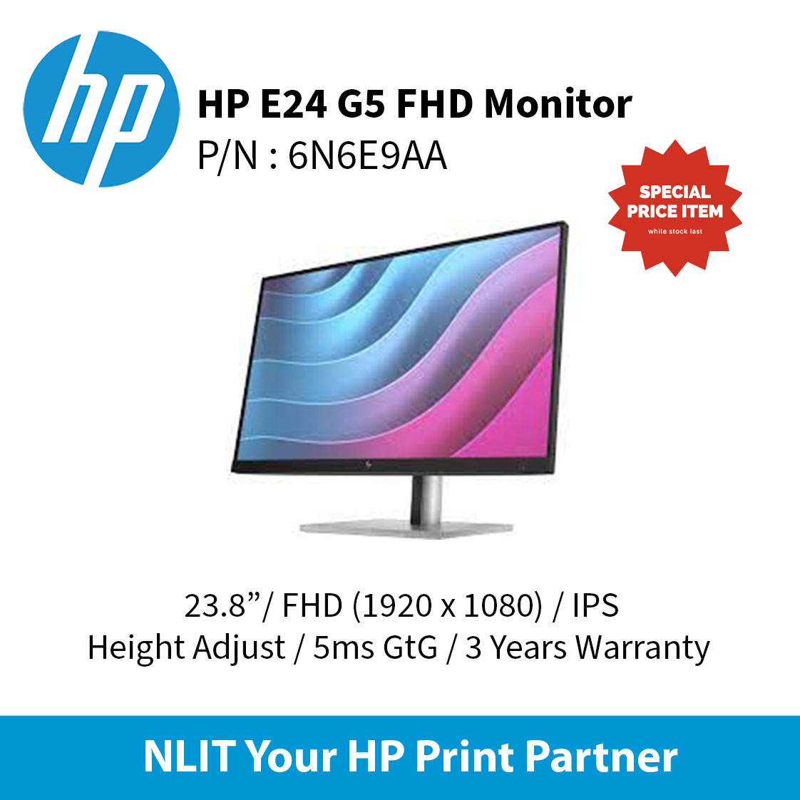 HP E24 G5 FHD Monitor (23.8") 6N6E9AA | Lazada