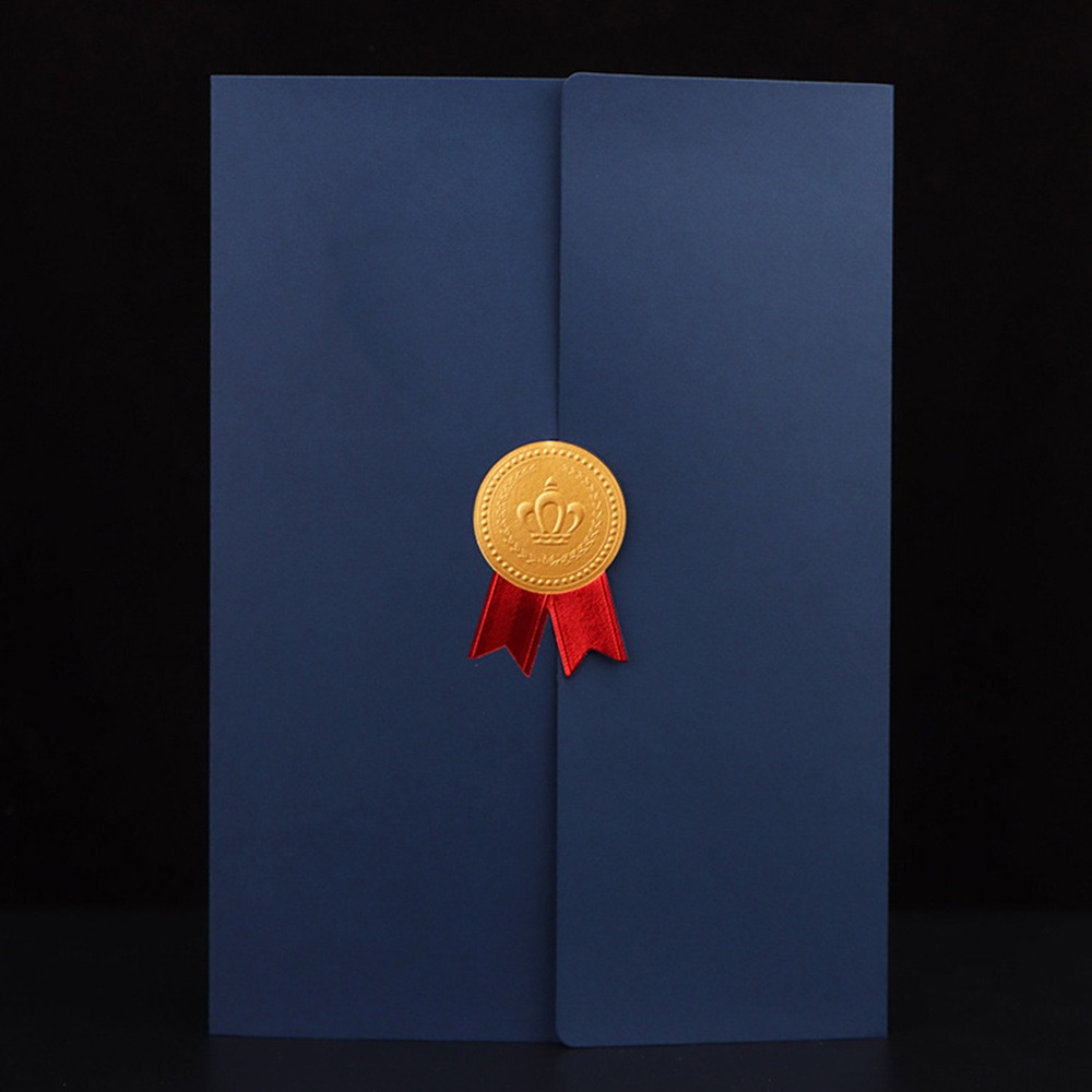 Graduation A4 Award Certificate Holder Three-fold Page Gilding Process ...