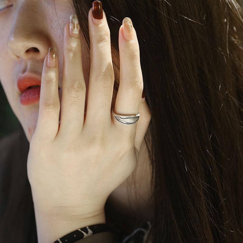 Fish Flying Retro Koi Fish Ring Men's and Women's Open Ring Ring Salted ...