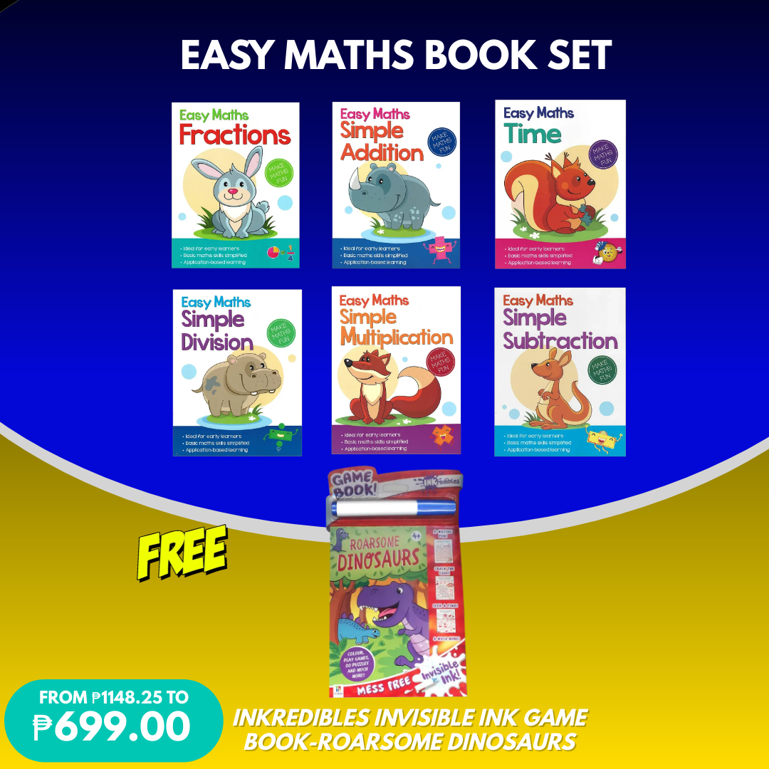 WS EASY MATHS SET OF 6 with FREE INKREDIBLES INVISIBLE INK GAME BOOK ...