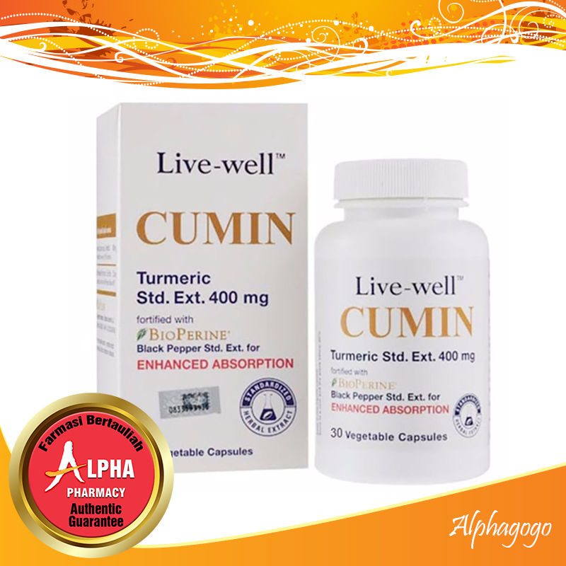 LIVE-WELL Cumin Turmeric 400mg (30 Capsules) | Lazada