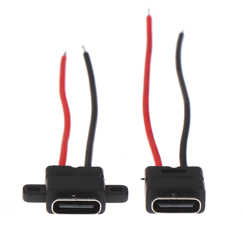 1pcs USB Type C Waterproof Connector Welding Wire Female Socket Fast ...