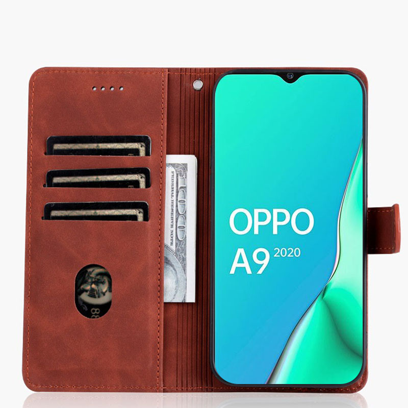 Biruiqu For OPPO A5 A9 2020 New Business Minimalist Flip Style Leather ...