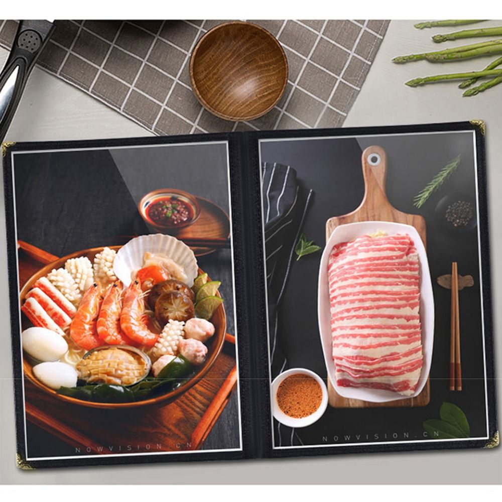 Easy To Clean Foldable PVC Transparent Menu Cover Metal Corners ...
