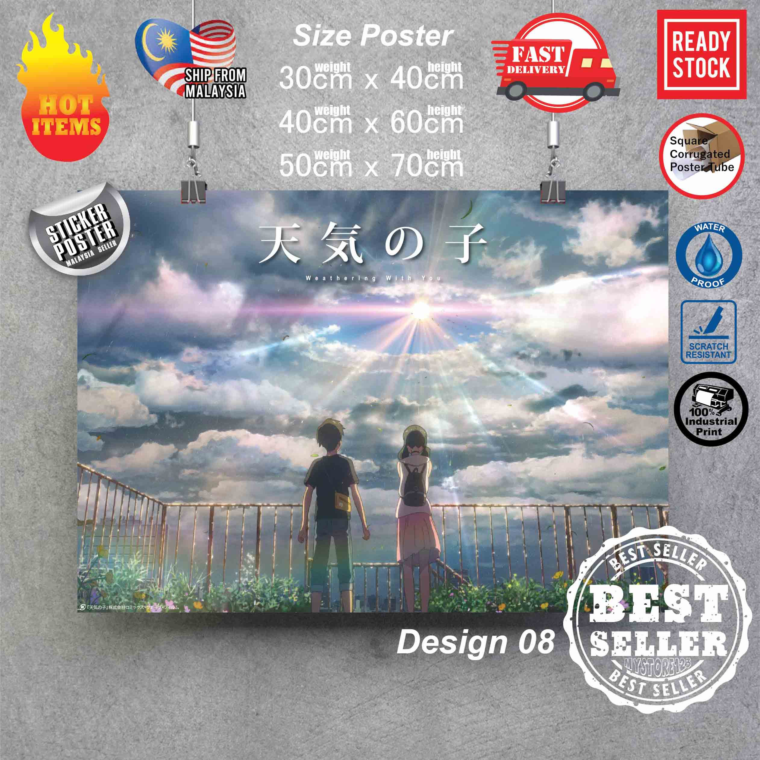 【READY STOCK】Weathering With You tenki no ko Poster Anime Poster Wall ...
