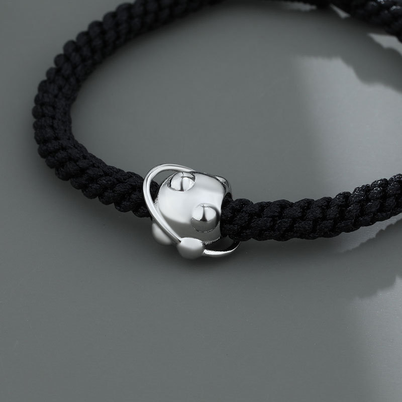 【Quality Bracelet Men's Fashion Brand Sense Black Niche Simple Student ...