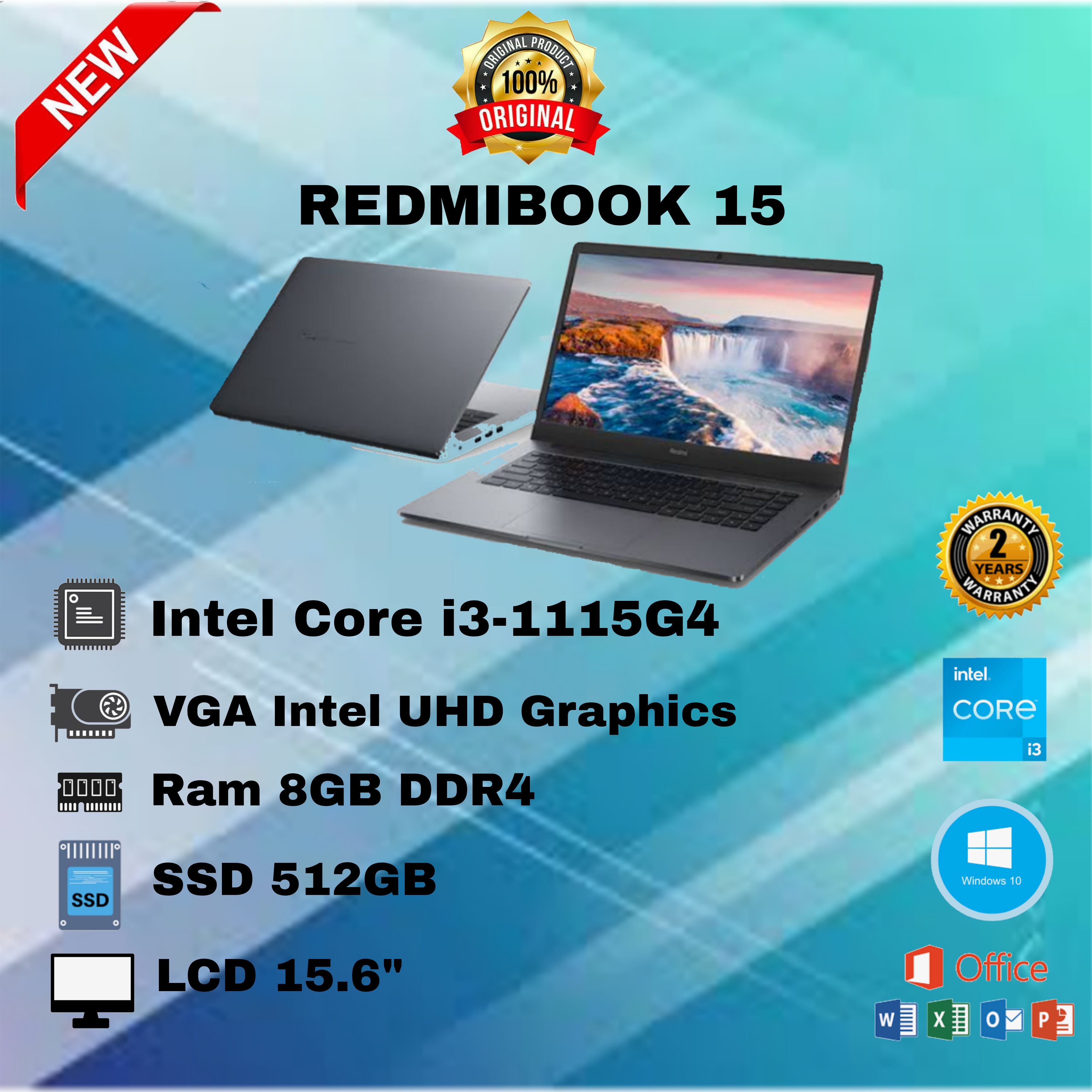 XIAOMI REDMIBOOK 15 - INTEL CORE i3-1115G4 RAM 8GB DDR4 512GB SSD 15.6 ...