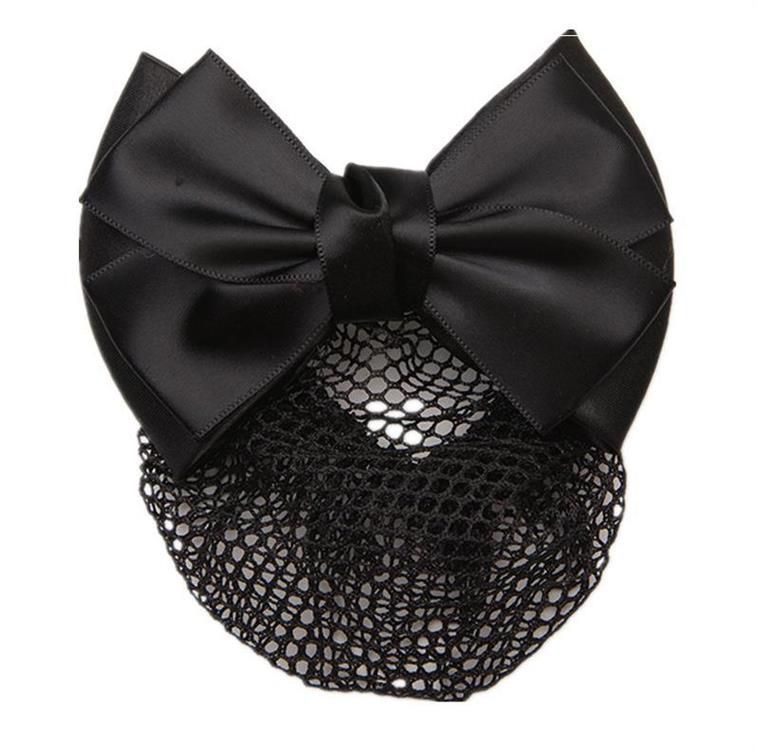 Hair Net for School Work Bow-Knot Hair Clip Cover Black Bun Snoods ...