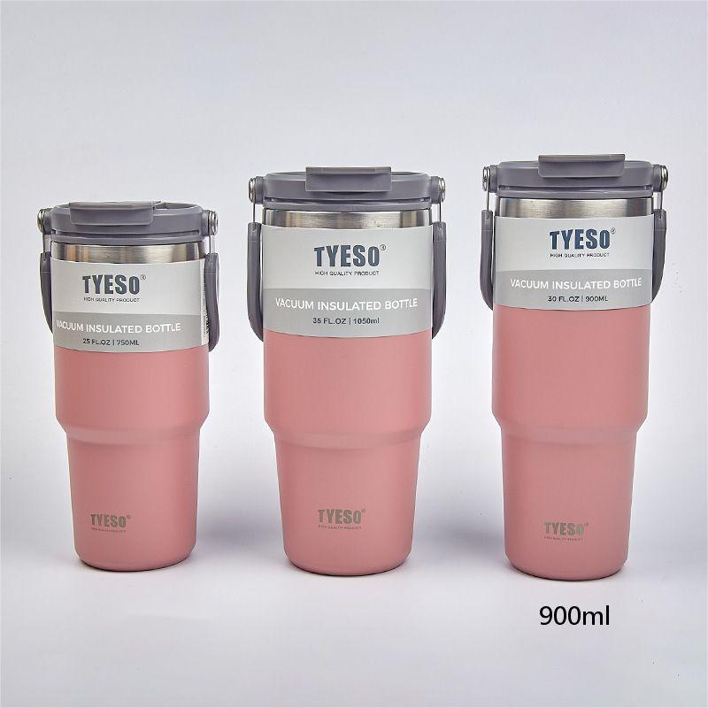[TYESO Official Authentic]Tyeso Thermos Cup, Tumbler with Handle and Straw, Stainless Steel ...