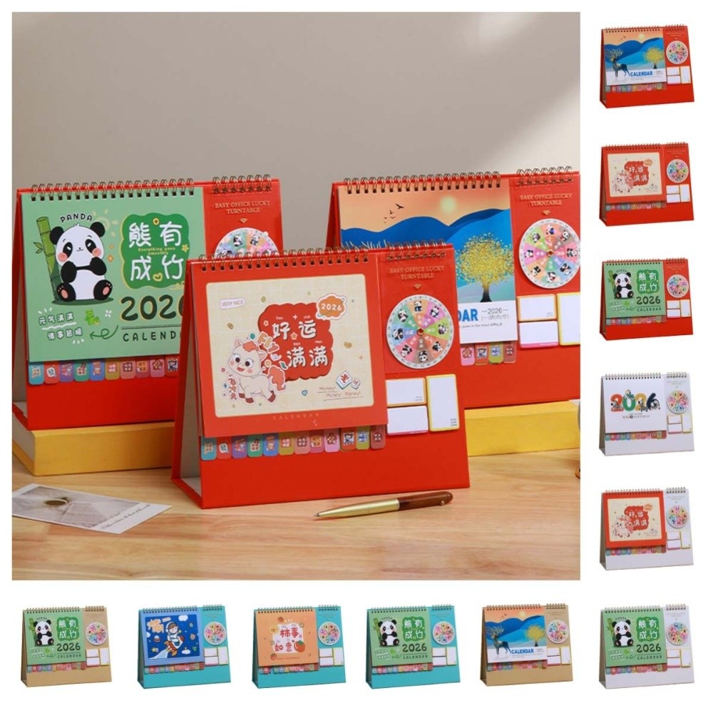 Portable Chinese New Year Style 2026 Desk Calendar Month Date Display ...