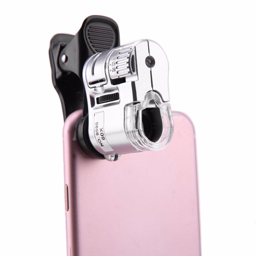 Universal 60X Mobile Phone Microscope Macro Lens Zoom Micro Camera Clip ...