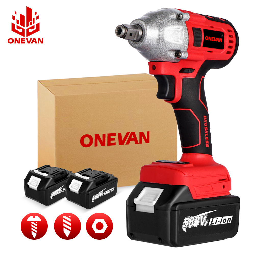 ONEVAN บล็อกลมไฟฟ้าไร้สาย800N.M,ประแจไร้แปรงถ่าน1/2นิ้วประแจไฟฟ้าสำหรับ ...