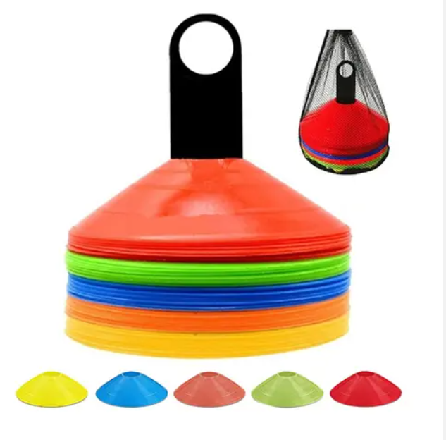 50 Pcs Set with Holder and Net Casing | Plastic Disc Cones | Soccer ...
