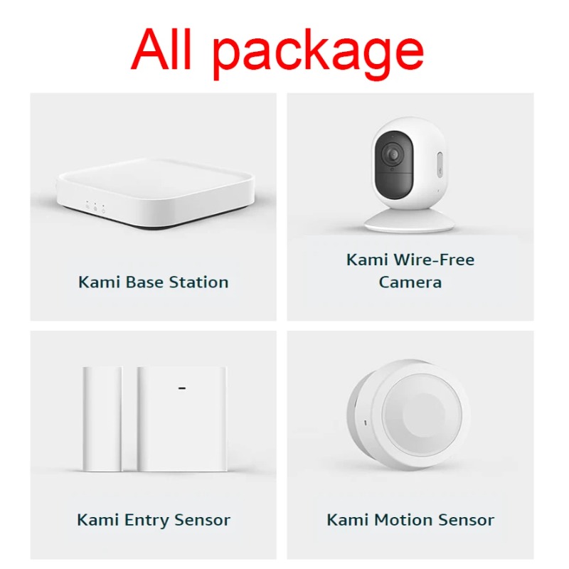 XIAOMI YI Kami Smart Security Starter Kit with Base Station, Wireless Window and Door Entry ...
