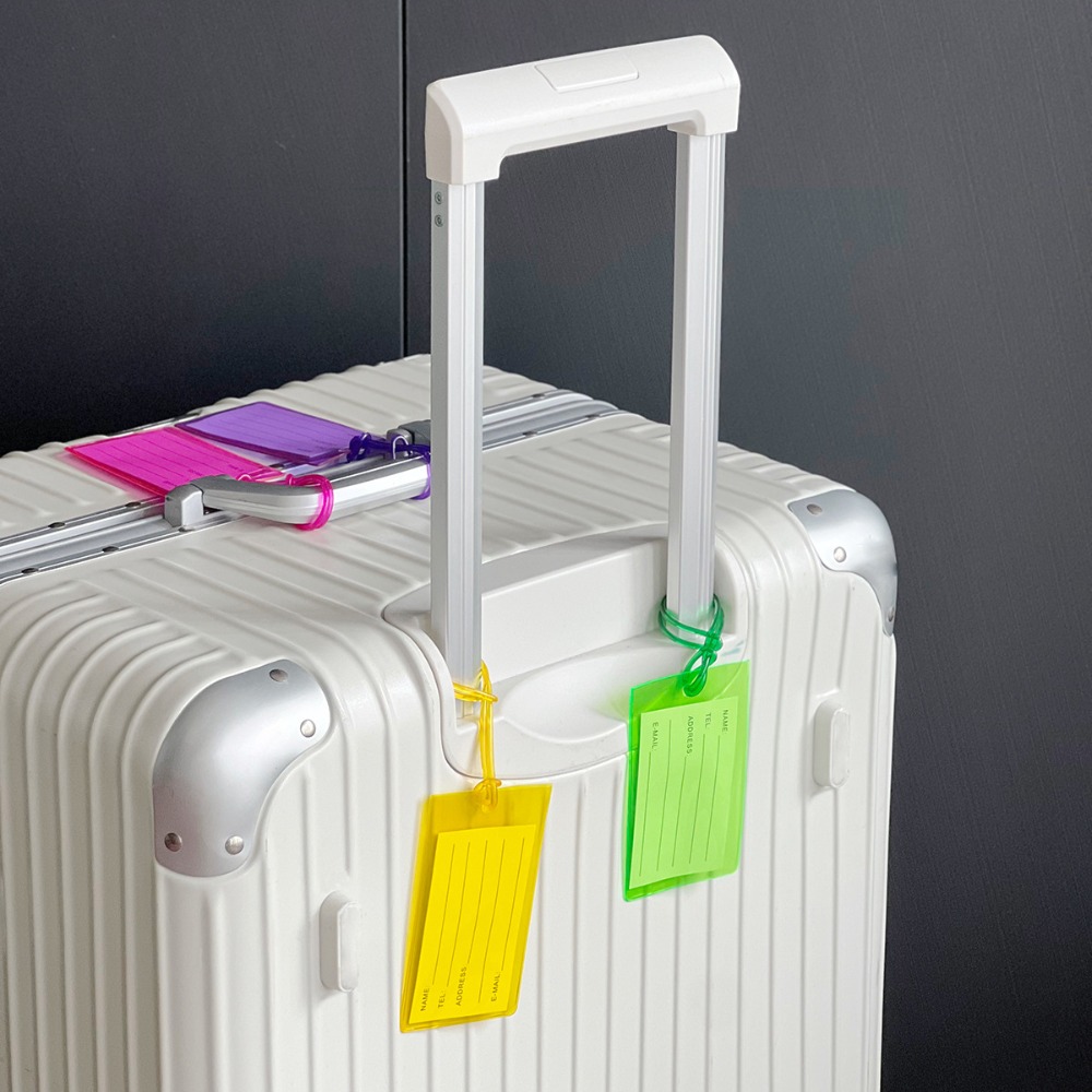 Soft Fluorescent Luggage Tag PVC Colorful Baggage Name Tags Boarding ...