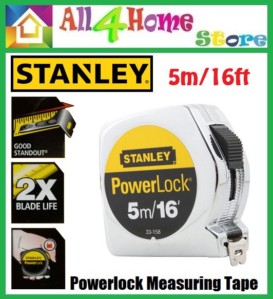 STANLEY Powerlock Measuring Tape (3.5m/12ft - 5m/16ft - 8m/26ft) | Lazada