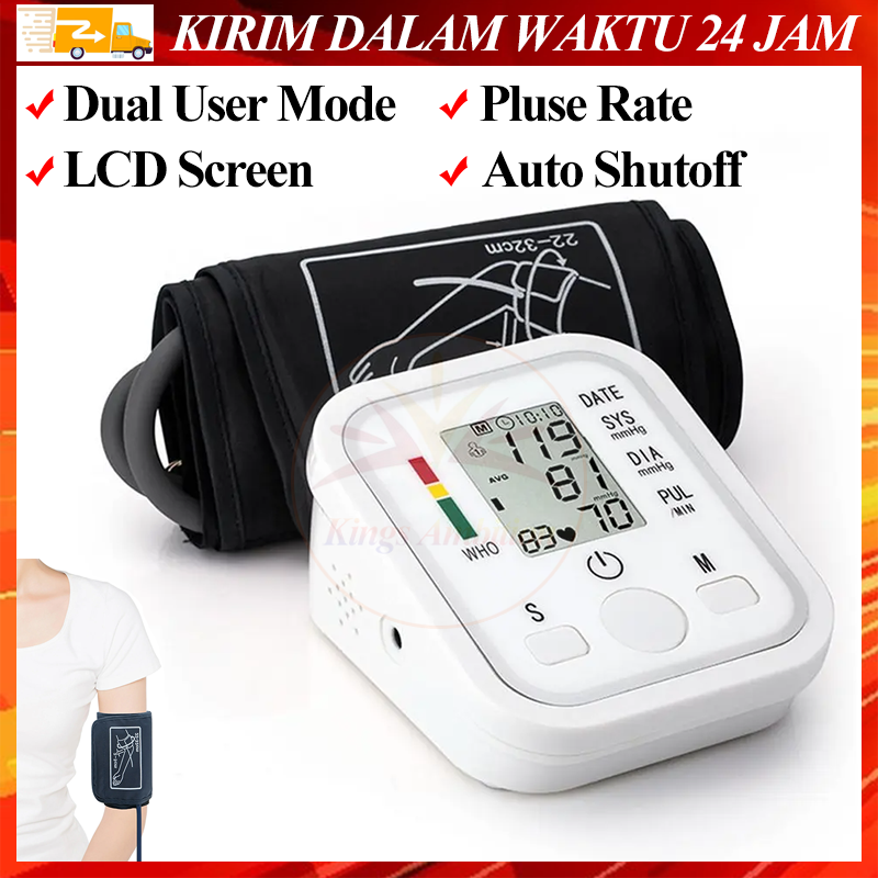 Digital LCD Blood Pressure Monitor Tensimeter Digital Alat Cek Pengukur ...