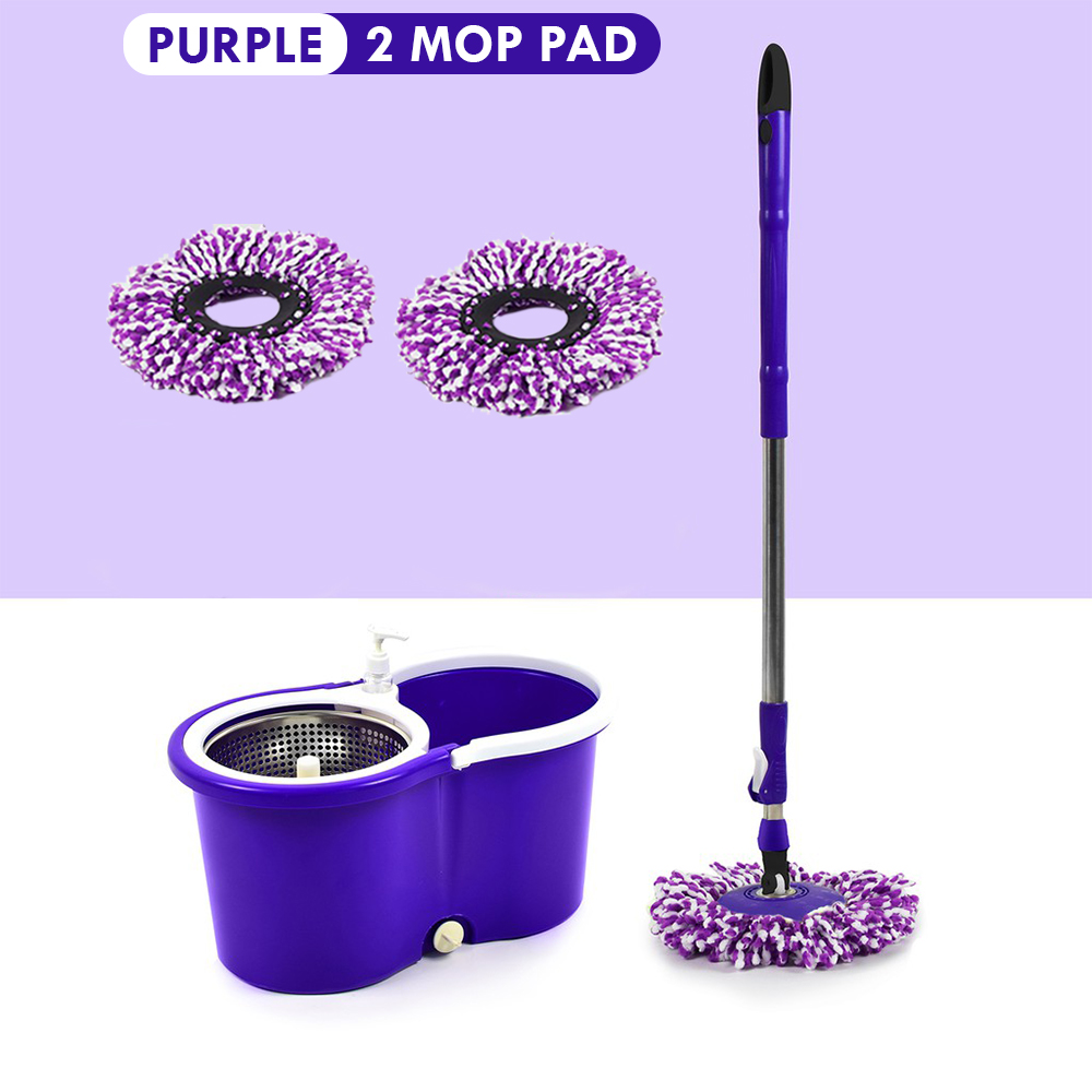 HOMEKARE New Dual Drive Magic Mop Cleaning 360 Spin Mops Hand Pressing ...