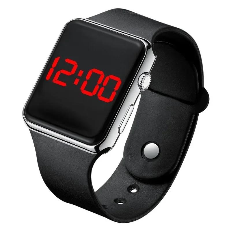 Sport Digital Watch Women Men Square LED Watch Silicone Electronic ...
