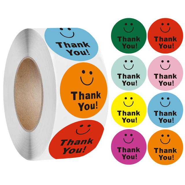 Type Thank You Smiley Face Sticker Decoration Label Diy | Daraz.lk